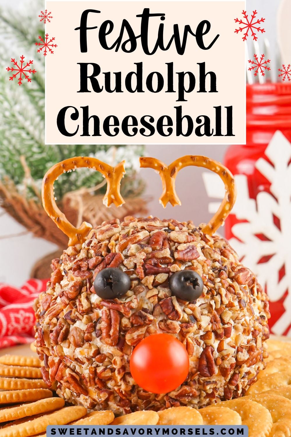 FESTIVE RUDOLPH CHEESEBALL - Sprinkle of Flavor